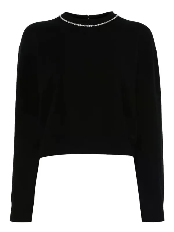 Alexander Wang Crystal-embellished Crew-neck Sweater - Black
