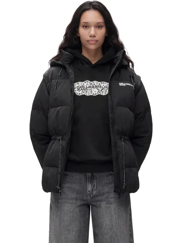 Karl Lagerfeld Transformable Puffer Jacket - Black