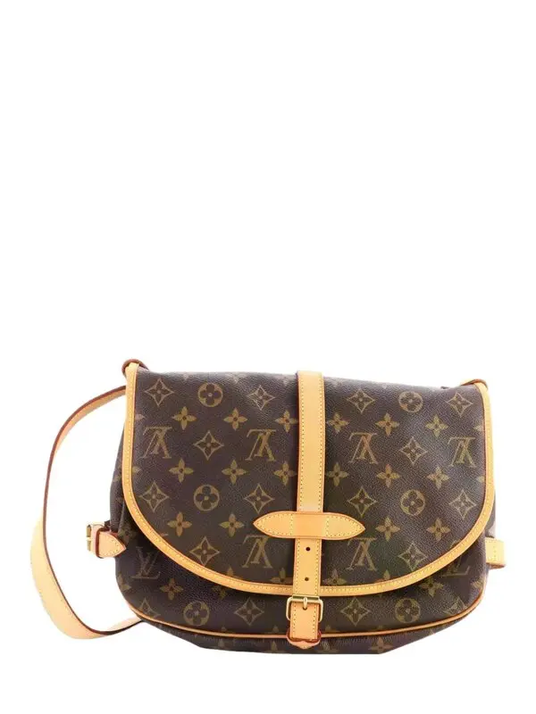 LOUIS VUITTON Saumur Handbag Monogram Canvas 30 Crossbody Bag - Brown
