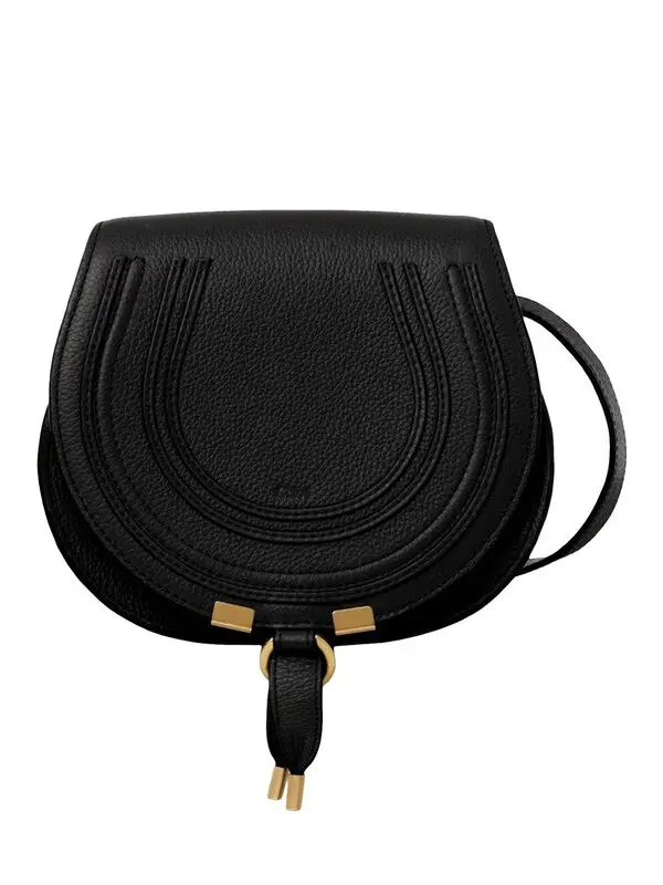 Chloé Marcie Leather Shoulder Bag - Black