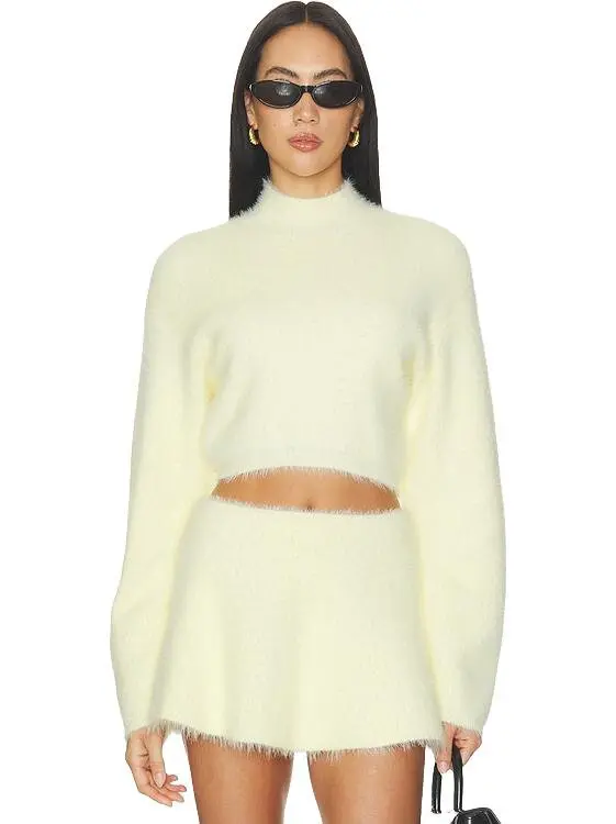 LOVERS AND FRIENDS Ellianna Mock Neck Sweater In Ivory - Vanilla