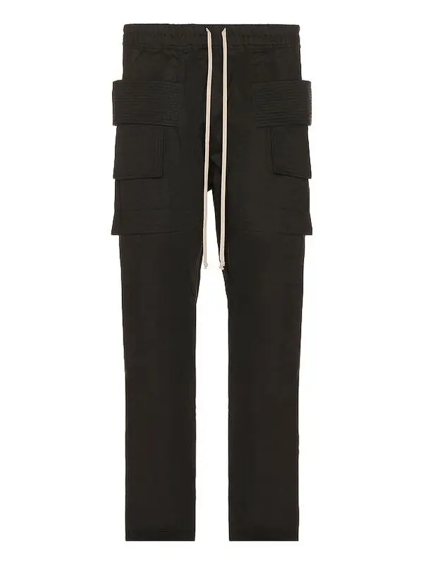 Rick Owens Cotton Twill Creatch Cargo Drawstring - Black