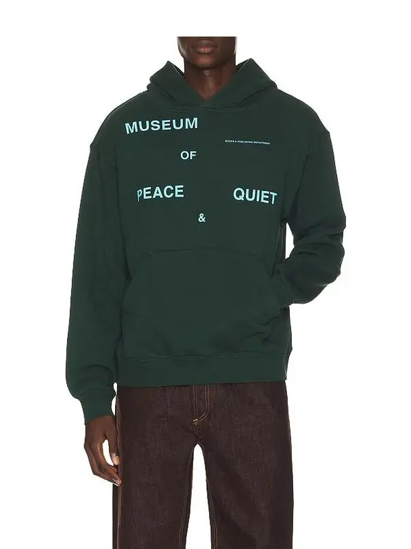 MUSEUM OF PEACE & QUIET Publishing Dept Hoodie In Green - Pine