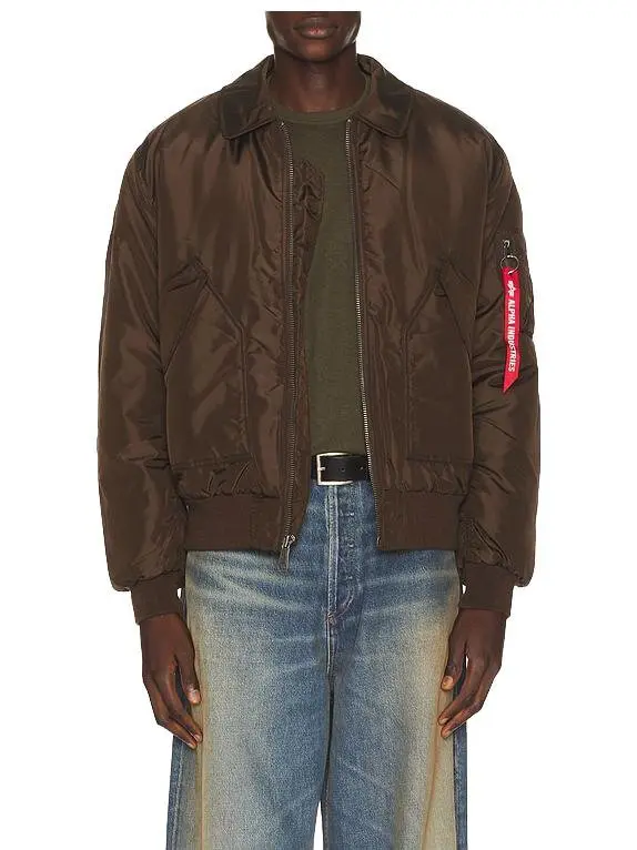 Alpha Industries Cwu 45/p Relaxed Fit Flight Jacket In Brown - Hickory