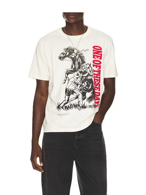 ONE OF THESE DAYS Anyhow Tee Shirt In White - Bone