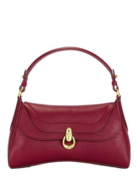 Polo Ralph Lauren Leather Crossbody Small Bag In Burgundy - Currant