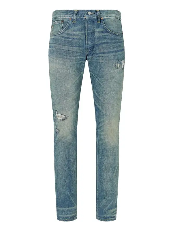 Ralph Lauren Distressed Slim-fit Jeans - Blue