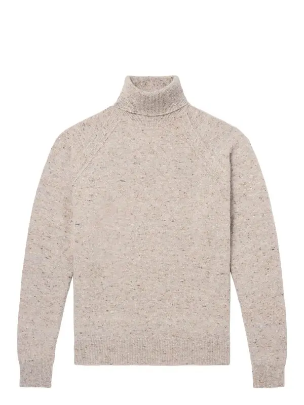 Zegna Wool-blend Rollneck Sweater - Beige