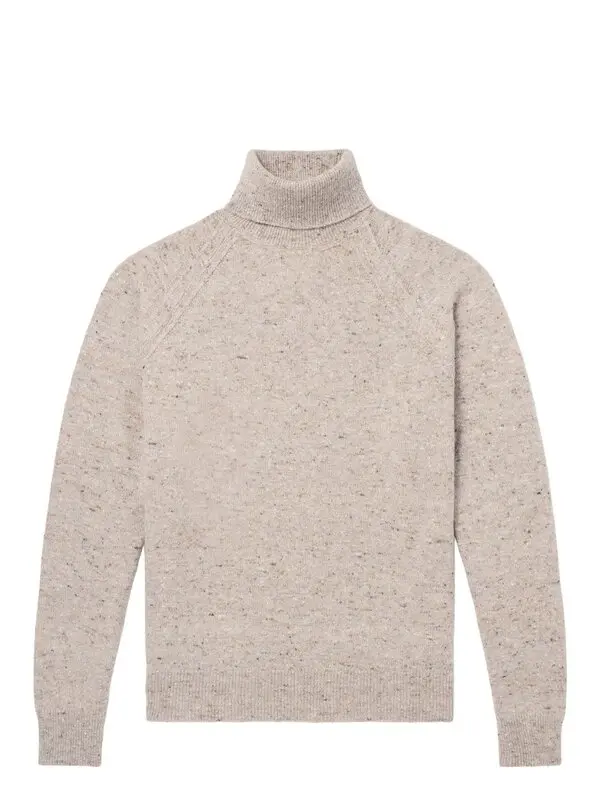 Zegna Wool-blend Rollneck Sweater - Neutrals