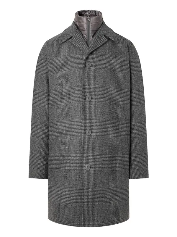 Herno Padded Wool-blend Tweed Coat - Gray