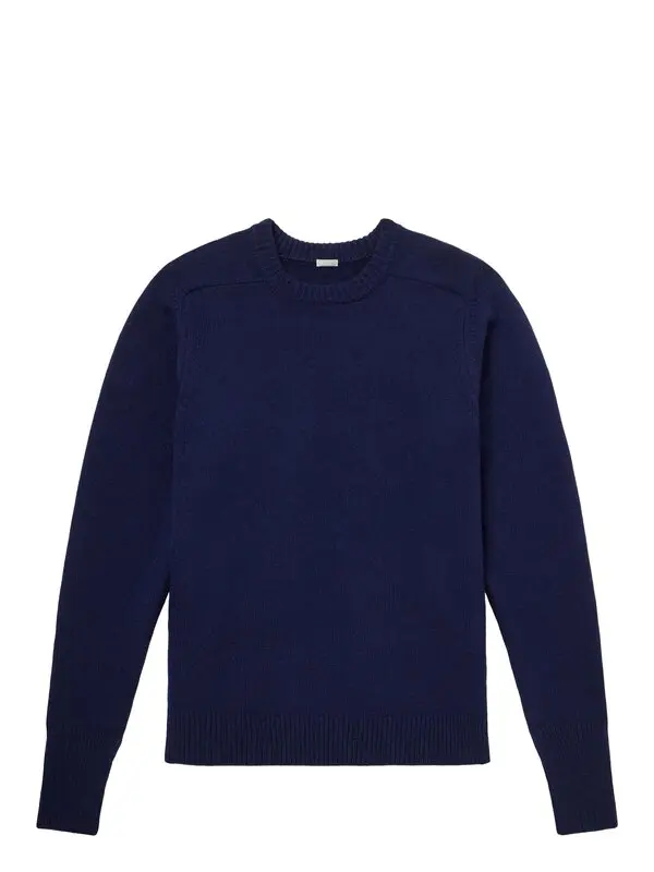 A.PRESSE Paneled Wool Sweater - Navy
