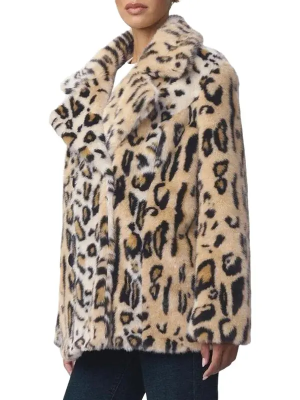JOE & APOS;S JEANS The Double-breasted Faux-fur Coat - Leopard