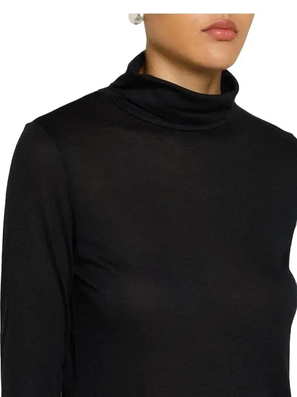 Majestic Filatures Mock-neck Stretch Cashmere Sweater - Noir