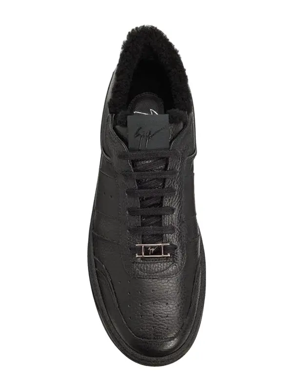 GIUSEPPE ZANOTTI Apos;s Dossy Shearling-lined Leather Sneakers - Nero