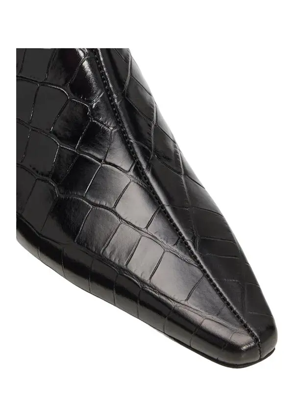 TOTEME 35mm Slim Croc-embossed Leather Ankle Boots - Black