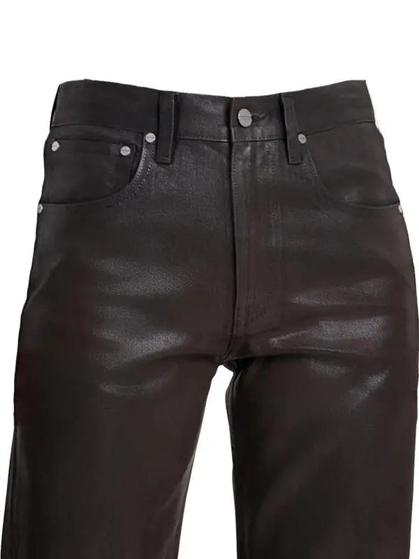 TWP Kent Coated Denim Straight-leg Jeans - Chocolate