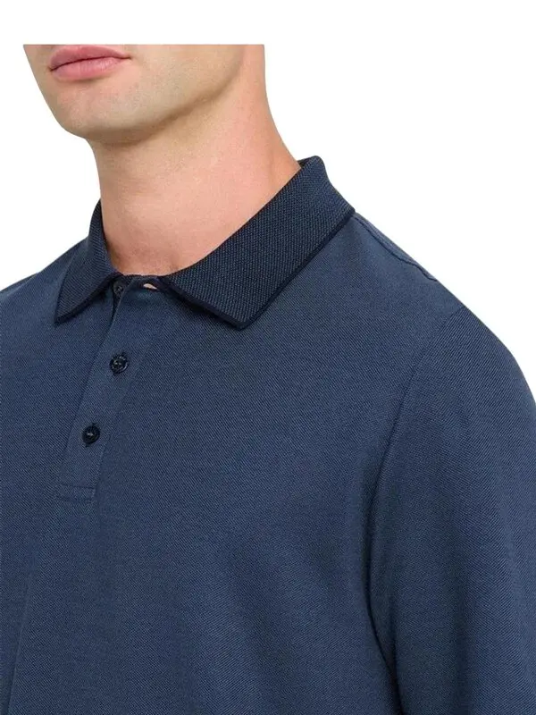 Canali Apos;s Cotton Pique Polo Shirt - Navy