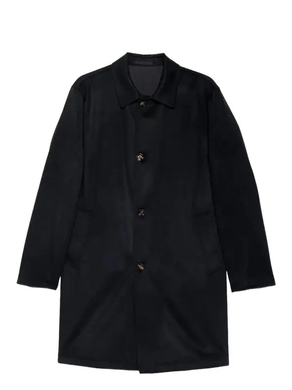 Kiton Reversible Single-breasted Coat - Blue
