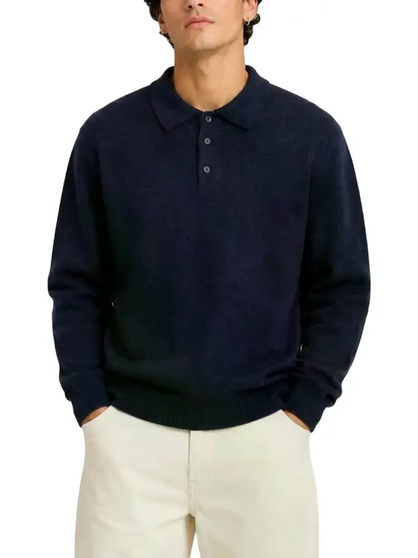EDMMOND STUDIOS Long-sleeve Polo Shirt - Blue