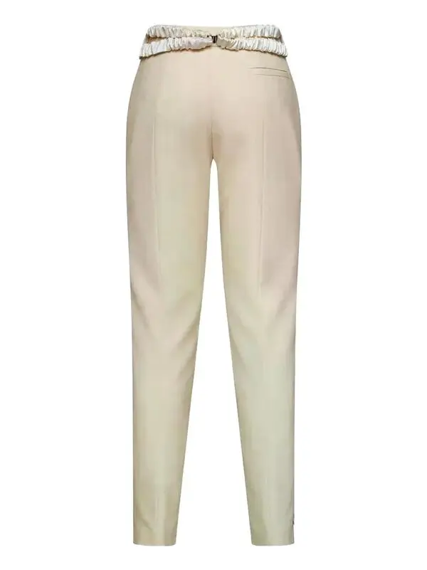 Attico Satin-trimmed Pleated Trousers - Neutrals