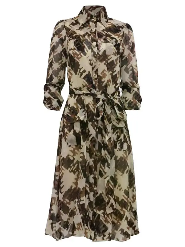 Diane Von Furstenberg 2020s Hillevi Belted Dress - Brown