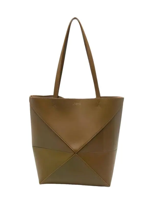 Loewe Puzzle Leather Shoulder Bag - Neutrals