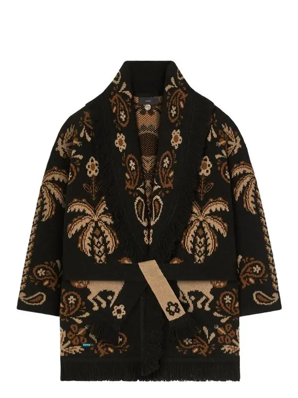 Alanui Island Roots Belted Cardigan - Black