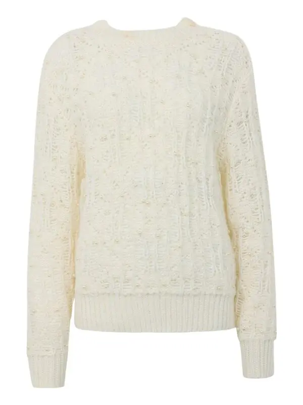 TWINSET Openwork Knit Sweater - White