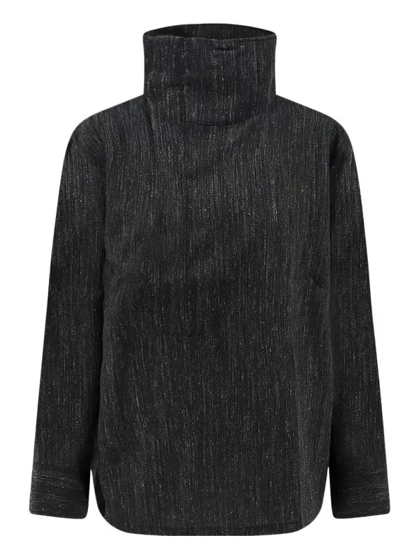 Soeur Lutece High Neck Drawstring Top - Black