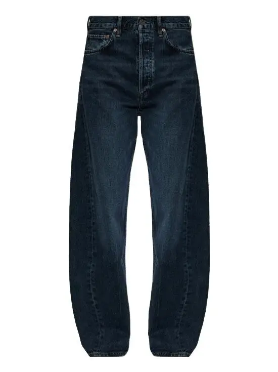 AGOLDE Luna Pieced Tapered Jeans - Black
