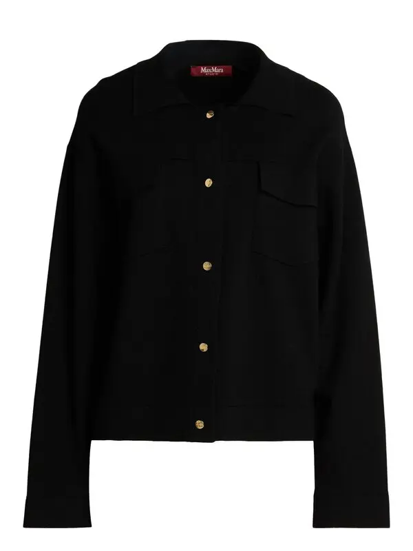 Max Mara Solid-colored Knit Cardigan - Black