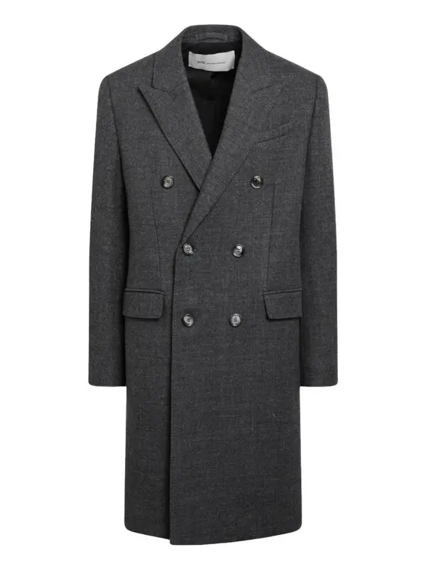AMI Paris Double-breasted Tailored Coat - Grey