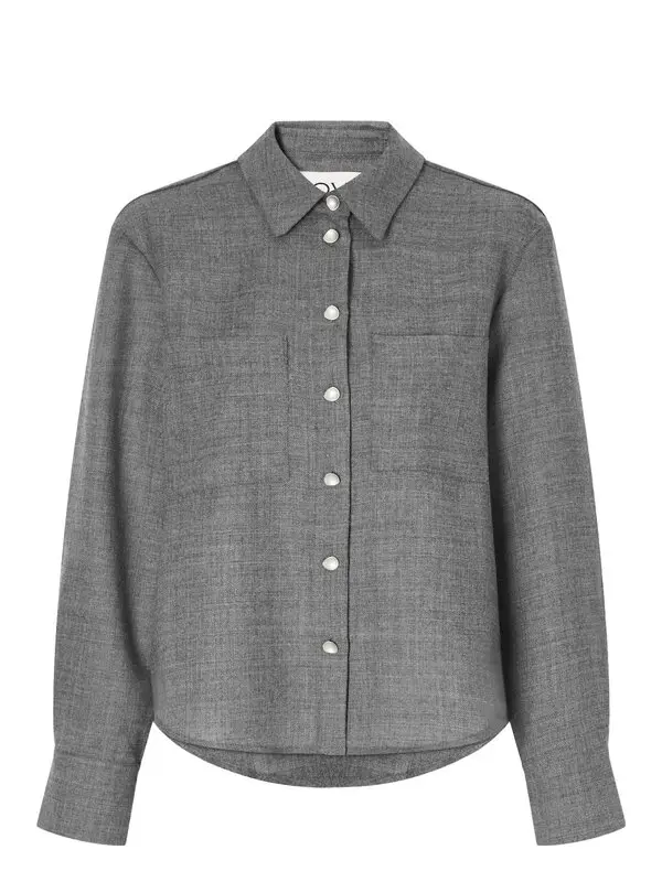 Tove Efa Wool-fresco Shirt - Gray