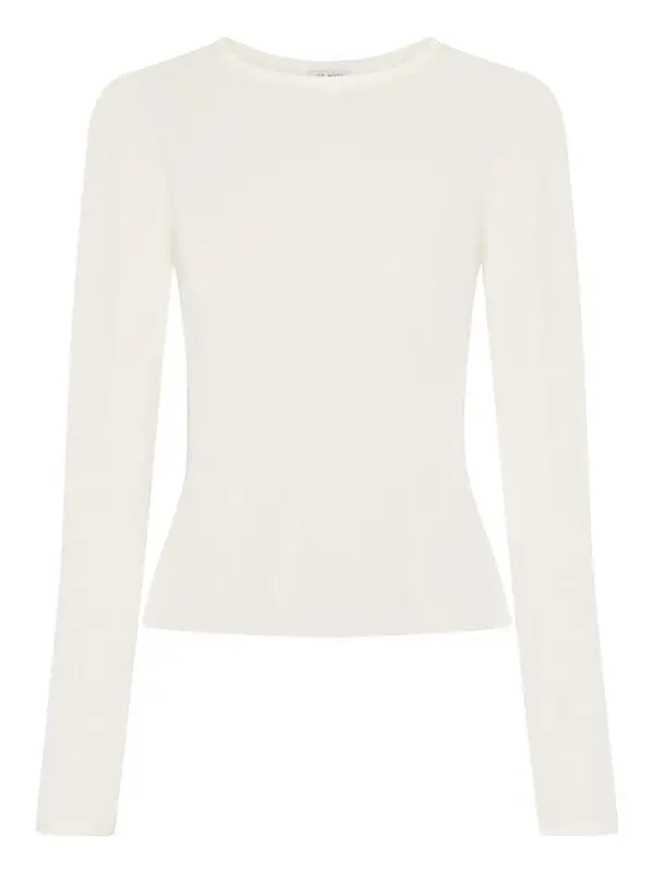 ST. AGNI Ribbed Merino Wool Knitted Top - Neutrals
