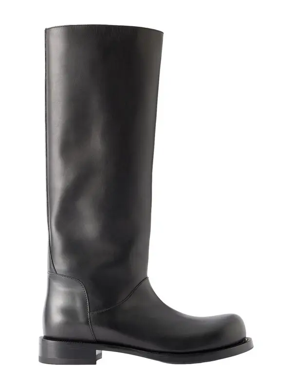 CHRISTEN Defender Leather Knee Boots - Black