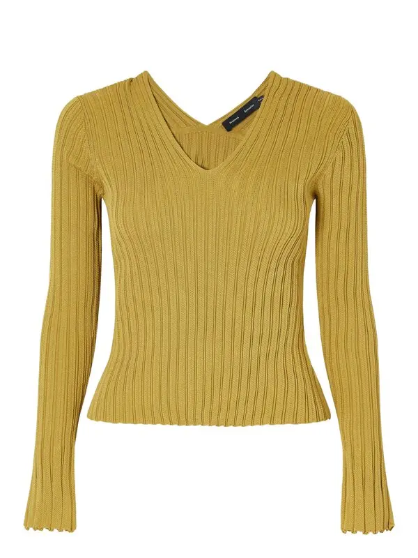 Proenza Schouler Roux Ribbed Top - Mustard