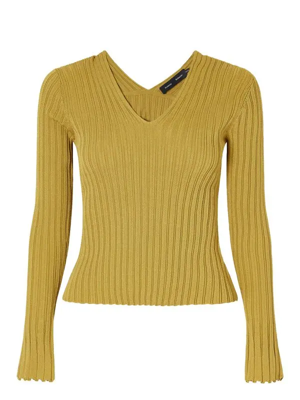 Proenza Schouler Roux Ribbed Top - Yellow