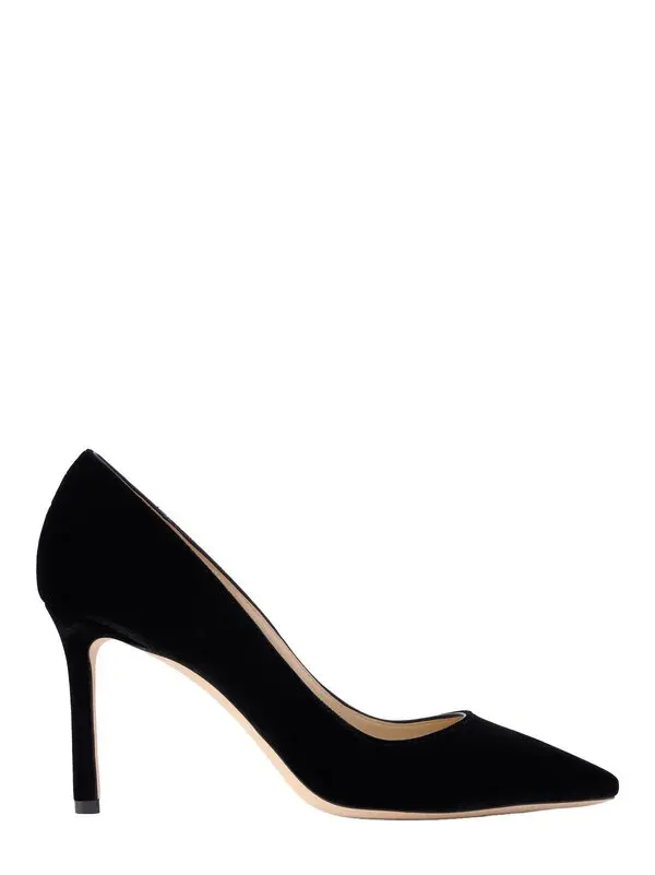 JIMMY CHOO Romy 85 Velvet Pumps - Black