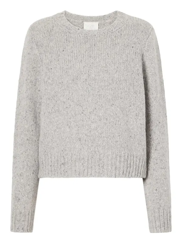 Suzie Kondi Selini Cropped Mottled Cashmere Sweater - Gray