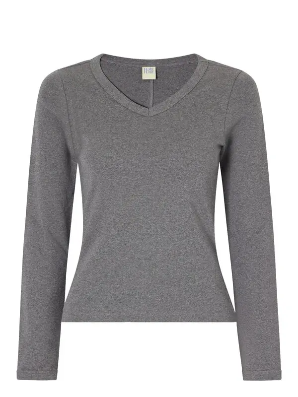 FLORE FLORE Jill Organic Cotton-jersey T-shirt - Gray