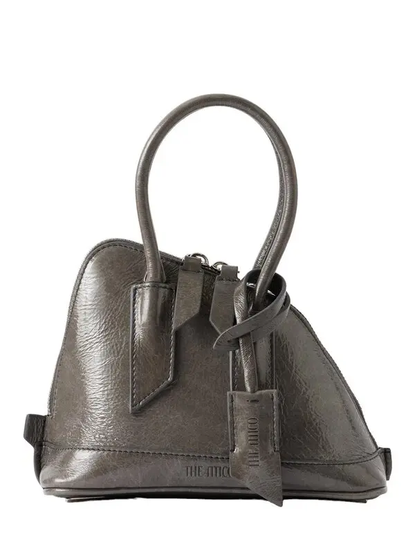 Attico Sant Ambroeus Croc-effect Leather Top-handle Bag - Gray