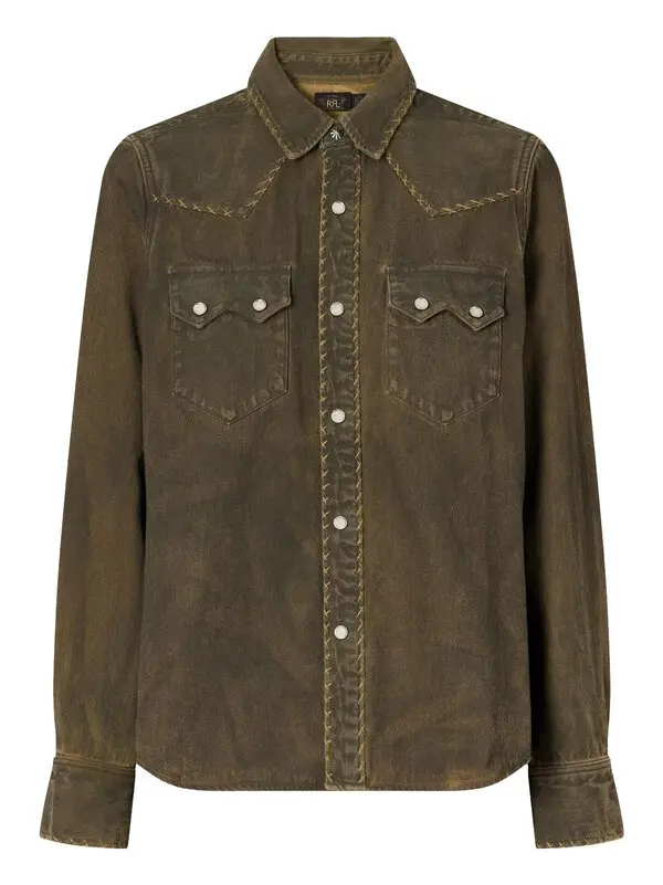 Ralph Lauren Whipstitched Denim Shirt - Brown