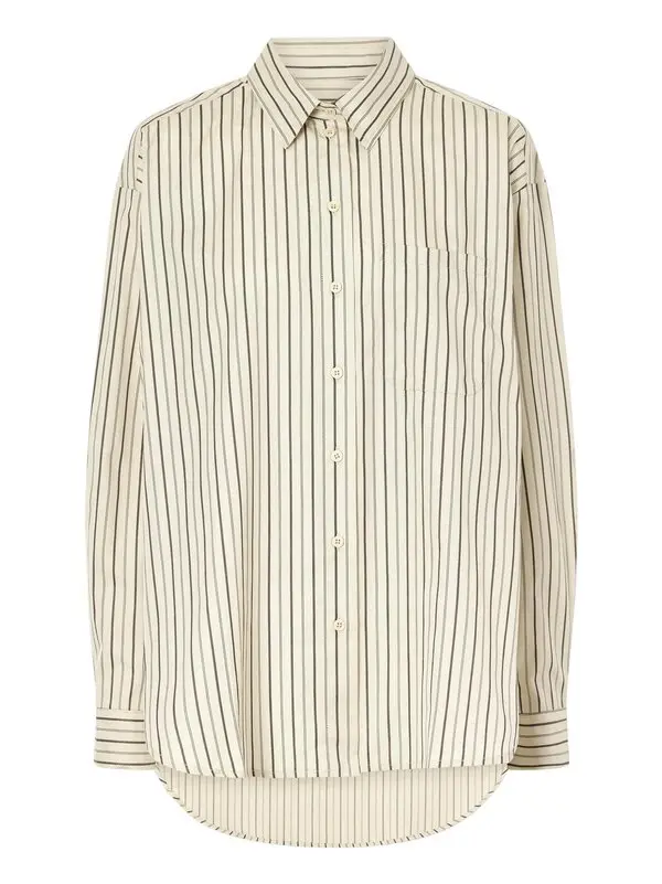 JAMIE HALLER The Essential Striped Cotton-poplin Shirt - Neutrals