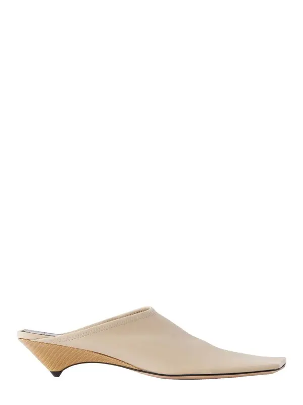 CHRISTEN Edge Stretch 35 Leather Mules - Neutrals