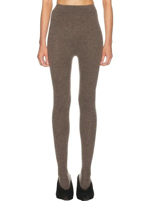 Nour Hammour Whit Cashmere Tights In Brown - Mink