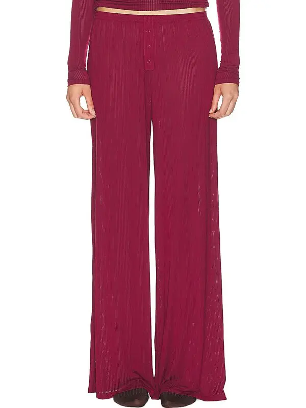 NEGATIVE UNDERWEAR Whipped Track Pant In Burgundy - Cassis