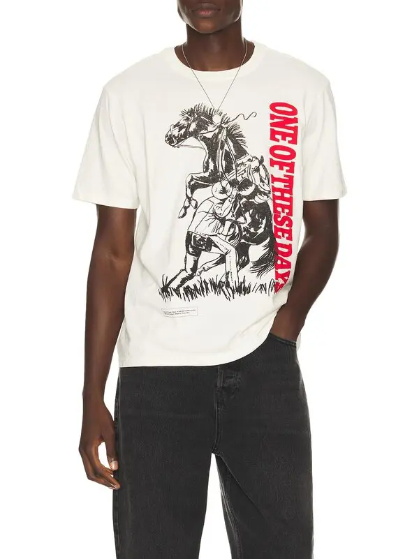 ONE OF THESE DAYS Anyhow Tee Shirt In White - Bone