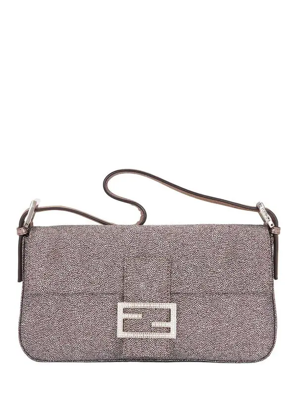 Fendi Baguette Shoulder Bag In Metallic - Silver