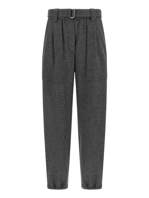 Brunello Cucinelli Flannel Loose Cargo Trousers - Grey