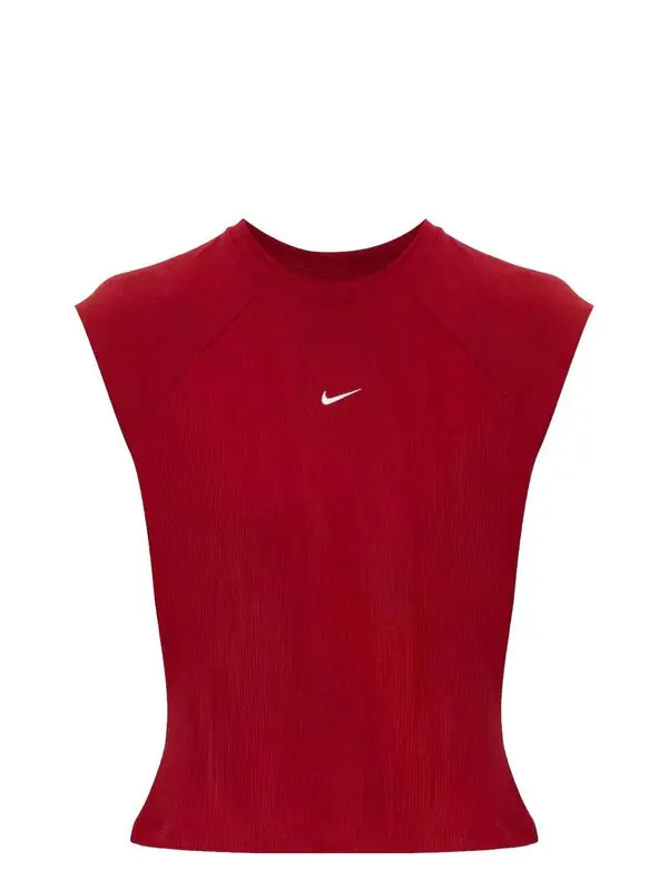 Nike Sportswear Chill-knit Tight Short-sleeve Ribbed Top - Red